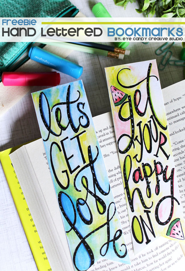 Eye Candy Creative Studio: FREEBIE :: Hand Lettered Bookmarks