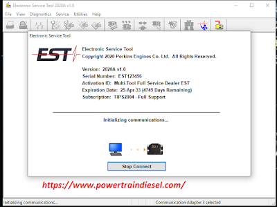 Powertrain Diesel Specialist: Electronic Service Tool Perkins EST 2020A