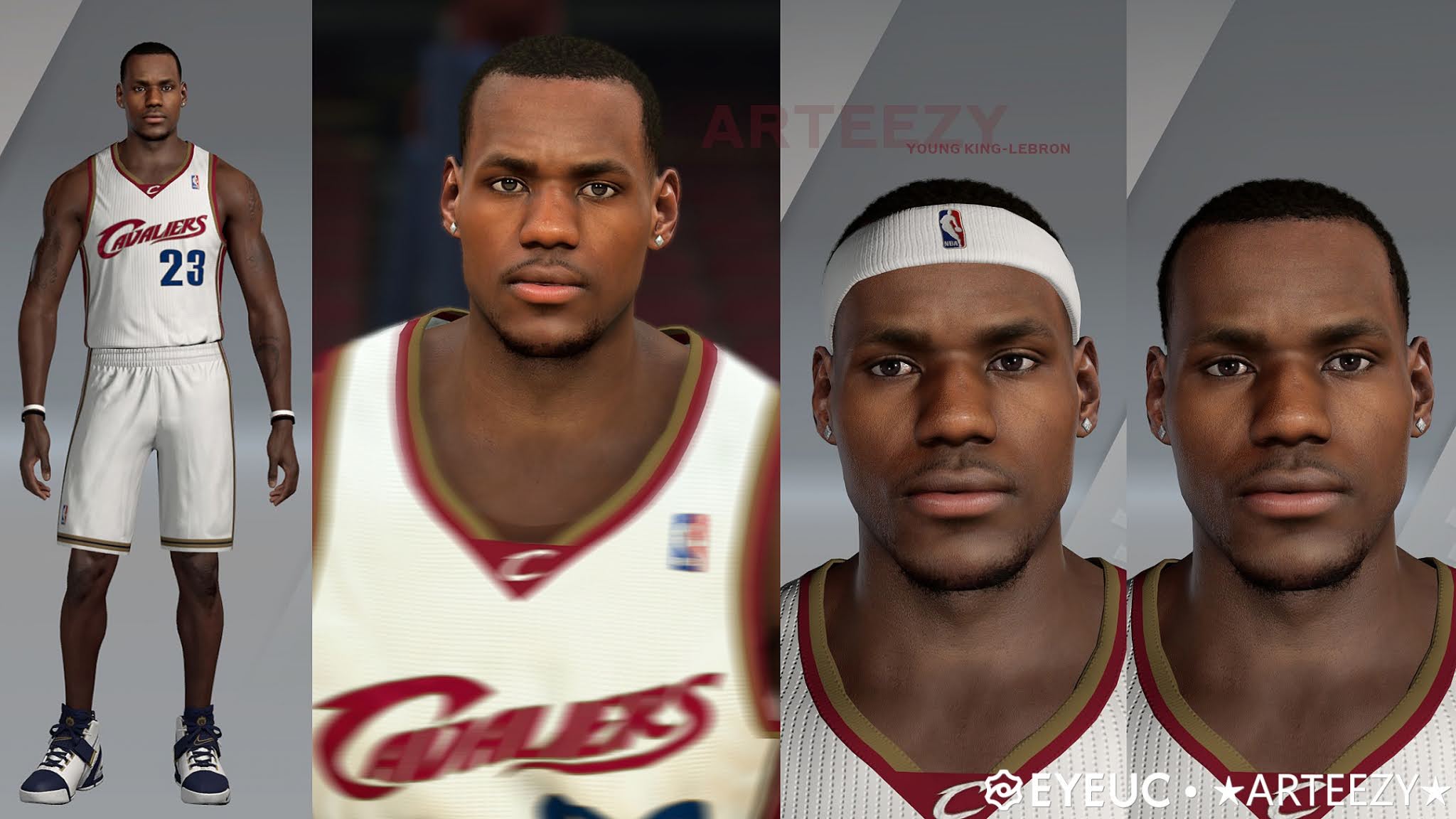 NBA 2K21 Lebron James Cyberface and Body Model Young Versions by Arteezy