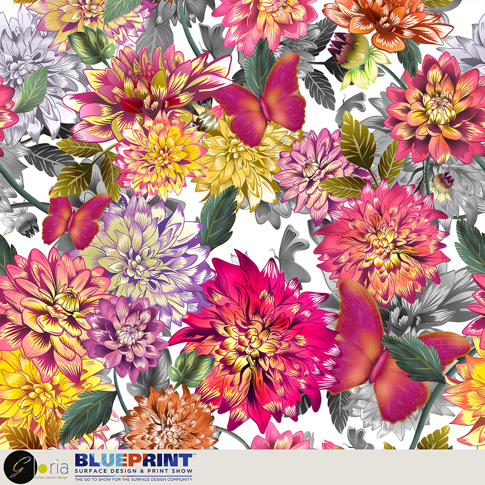 print & pattern: BLUE PRINT 2020 - gloria surface pattern design