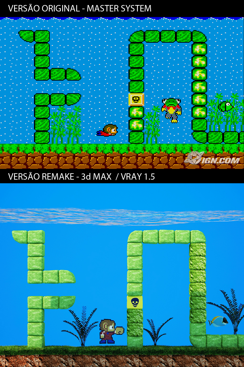 Raftti Design Portfólio: Alex Kidd - Pixel Art 3d