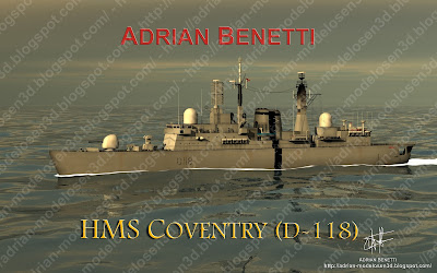 Modelos en 3D / 3D Models: HMS Coventry (D-118)