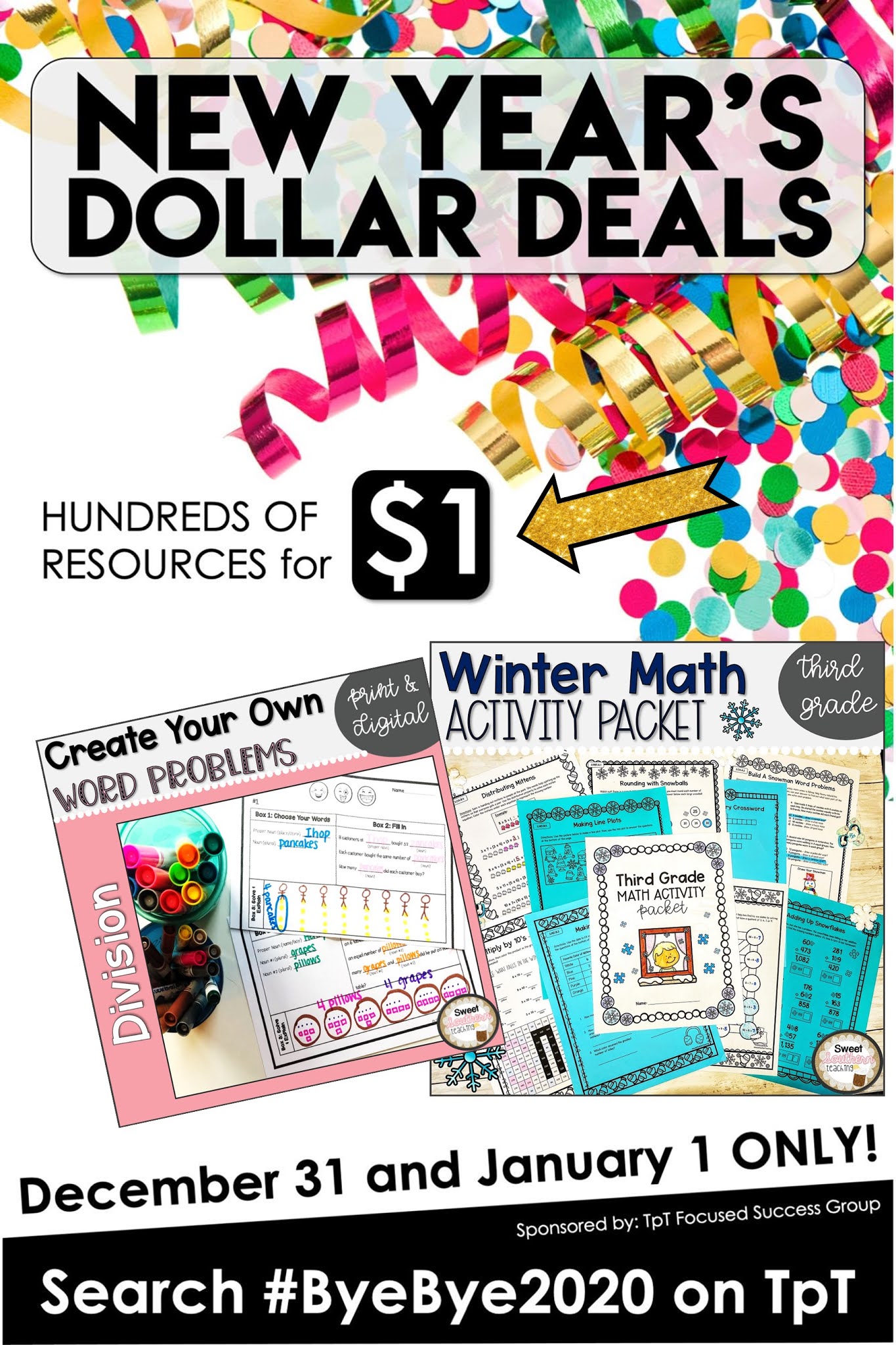 Sweet Southern Teaching: New Year's Dollar Deals Resources