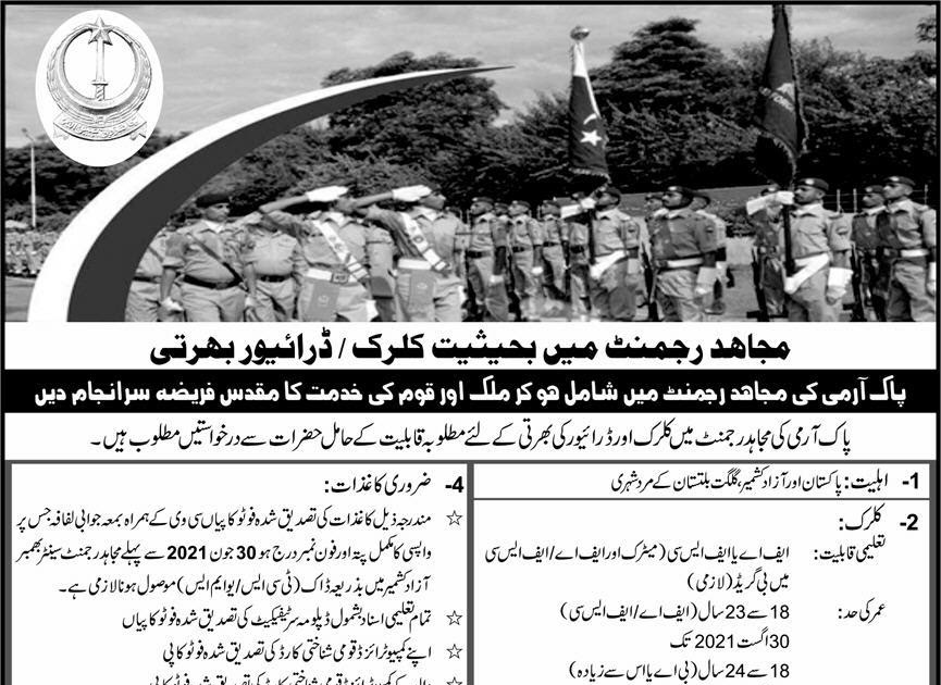 Join Pak Army Mujahid Force As A Civilian Staff