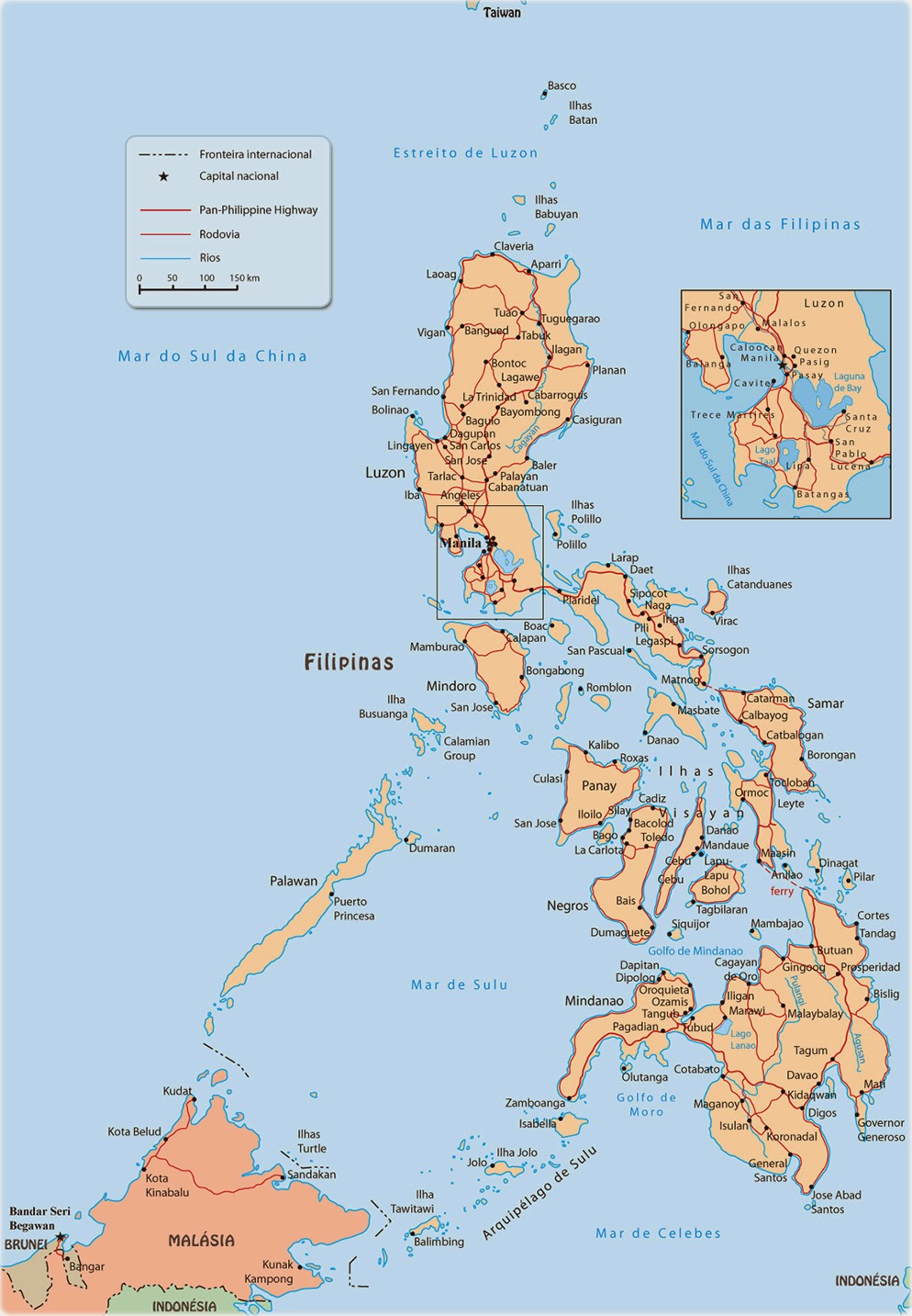 PHILIPPINES - GEOGRAPHICAL MAPS OF PHILIPPINES