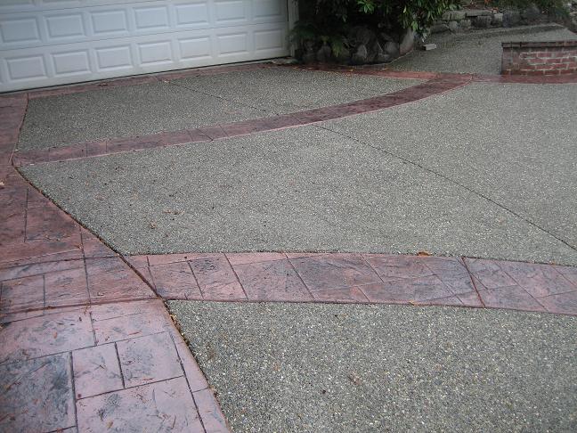 Three Guys Construction: Exposed Aggregate Driveway with Stamp Border