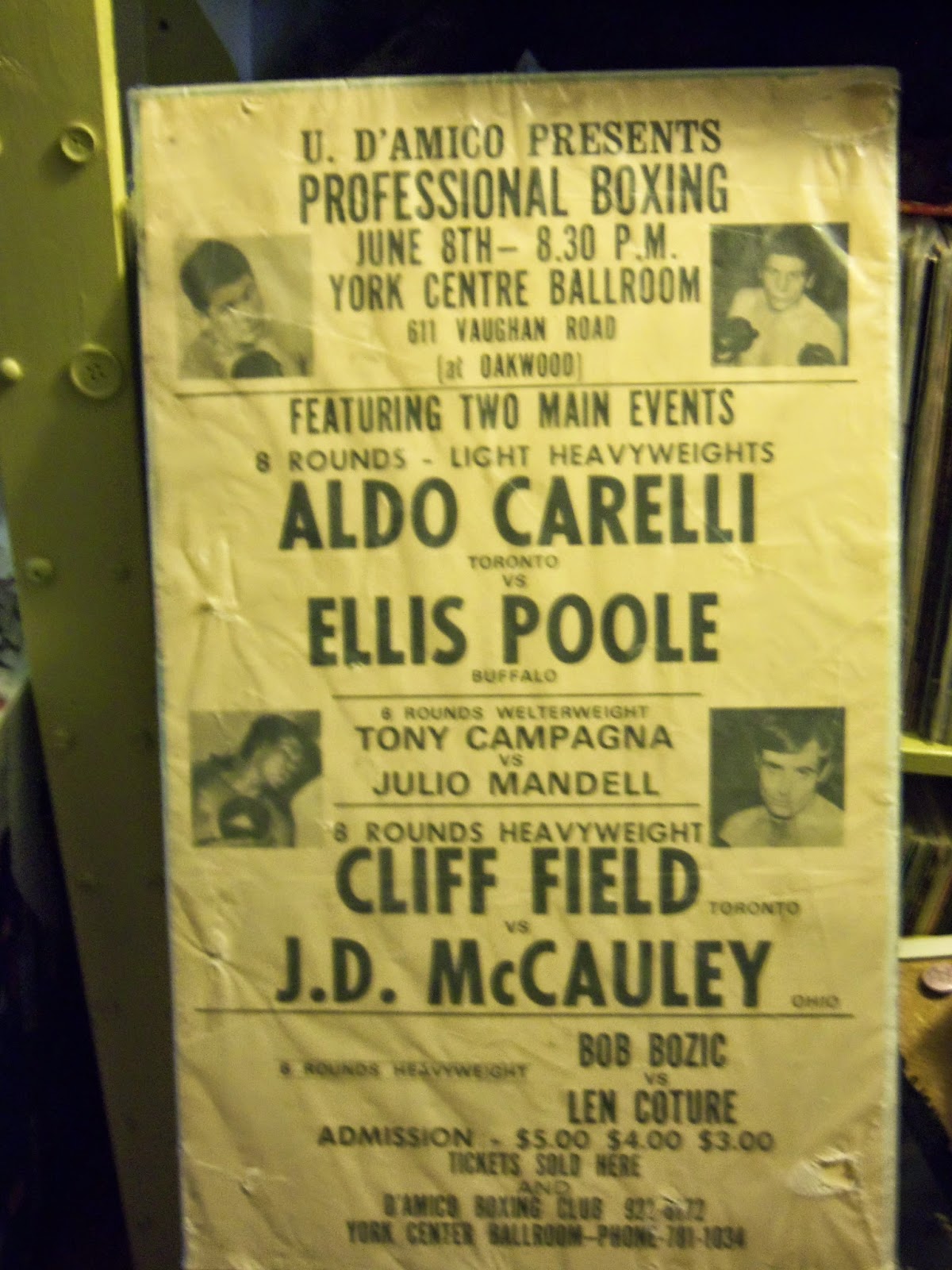 Johnny Boys Finds: Vintage Toronto Boxing Poster 1970