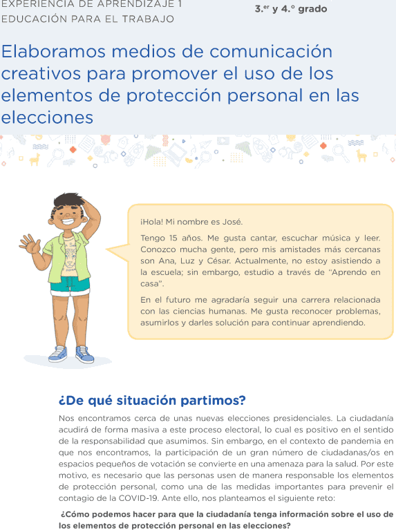 EPT 3RO 4TO ACTIVIDAD 1 2 3 APRENDO EN CASA SEMANA 1 2 3 EXPERIENCIA 1 TERCERO CUARTO DE ...