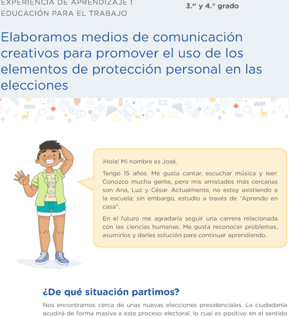 EPT 3RO 4TO ACTIVIDAD 1 2 3 APRENDO EN CASA SEMANA 1 2 3 EXPERIENCIA 1 TERCERO CUARTO DE ...