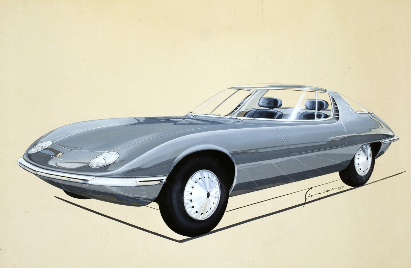 STORMWHEELS: 1963 Italia - BERTONE CORVAIR TESTUDO - Designer Giugiaro