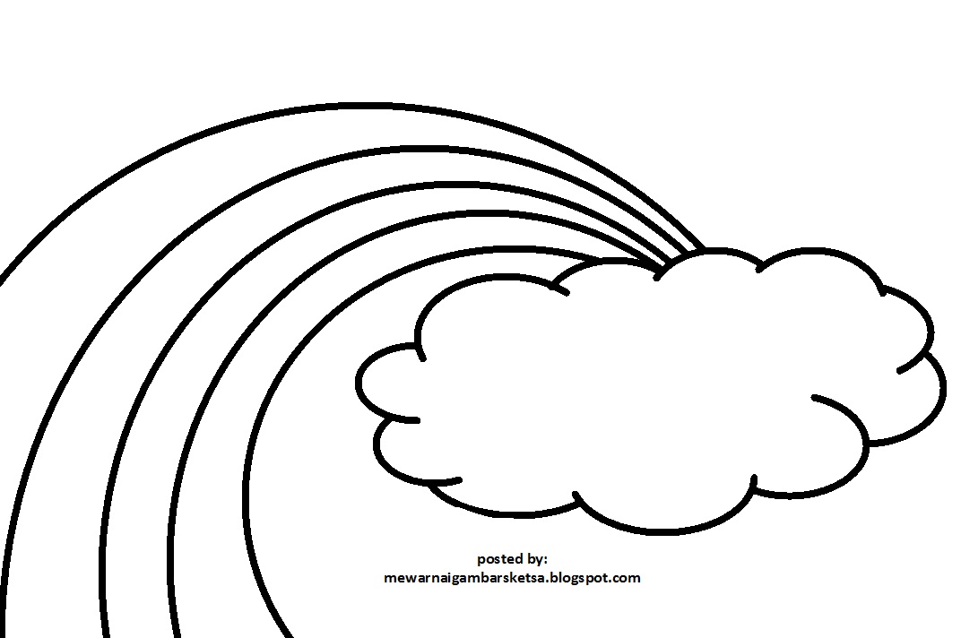 Mewarnai Gambar: Mewarnai Gambar Sketsa Pelangi 1