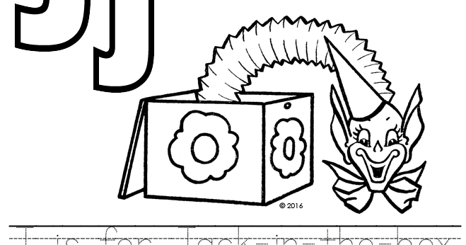 Crayon Palace: "J is for Jack-in-the-box" alphabet coloring page