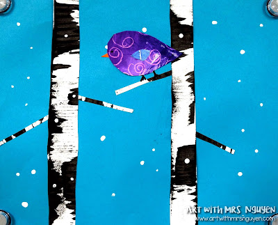 Winter Birds and Birch Trees (1st) | Art with Mrs. Nguyen