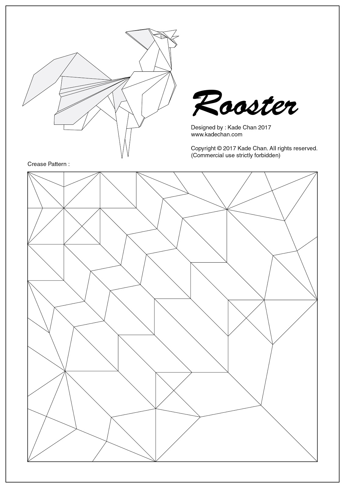 Kade Chan Origami Blog 香港摺紙工作室 (日誌): Rooster Origami (Kade Chan)
