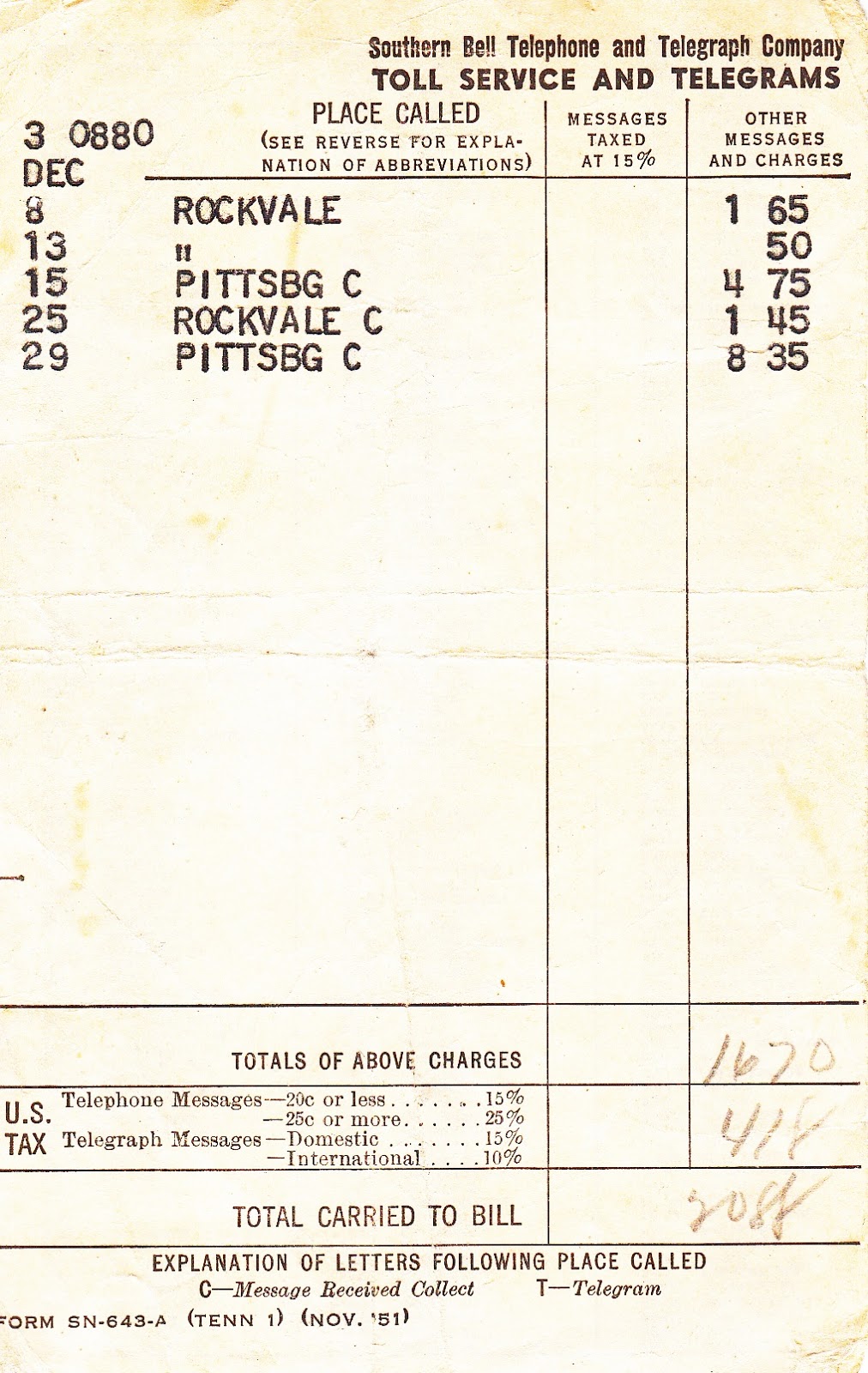 MarieB's Genealogy Blog--Southeastern USA: Southern Bell Telephone ...