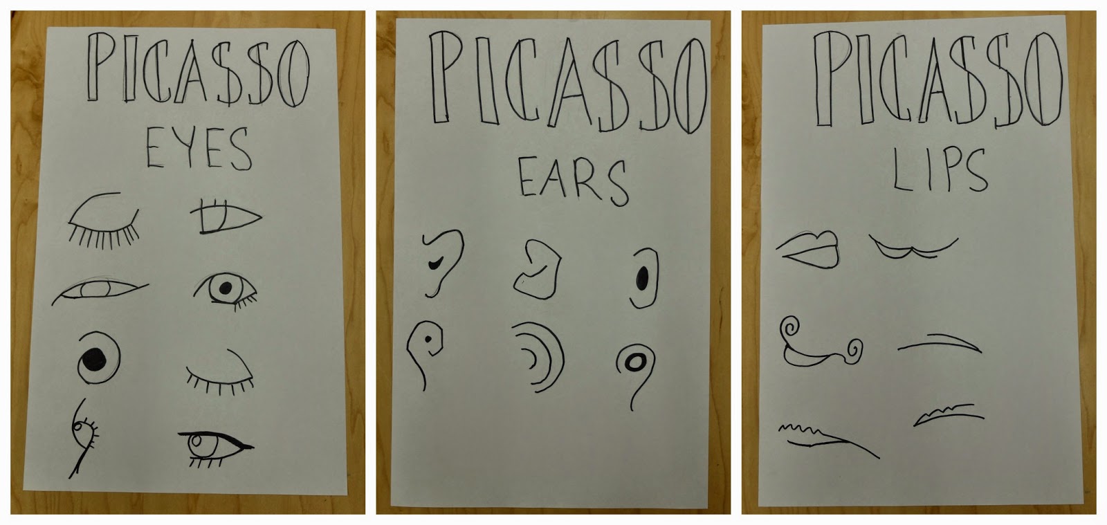 painting portraits like Picasso - rubber boots and elf shoes