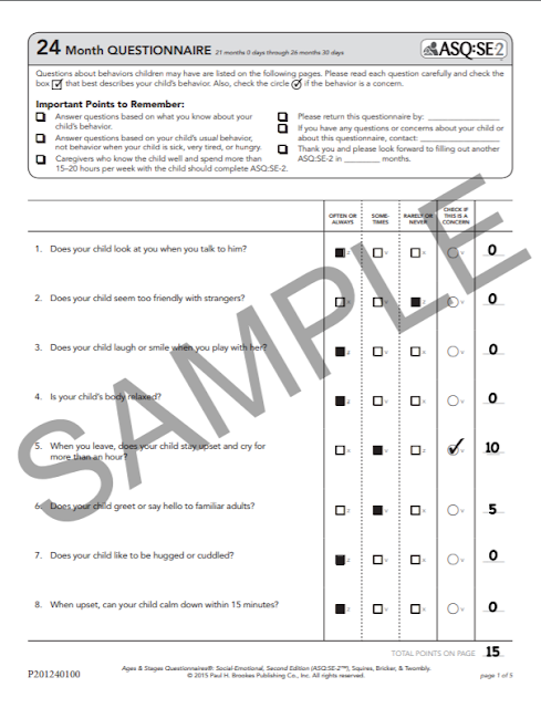 Ages and Stages Questionnaire: Social-Emotional, Second Edition (ASQ:SE-2)