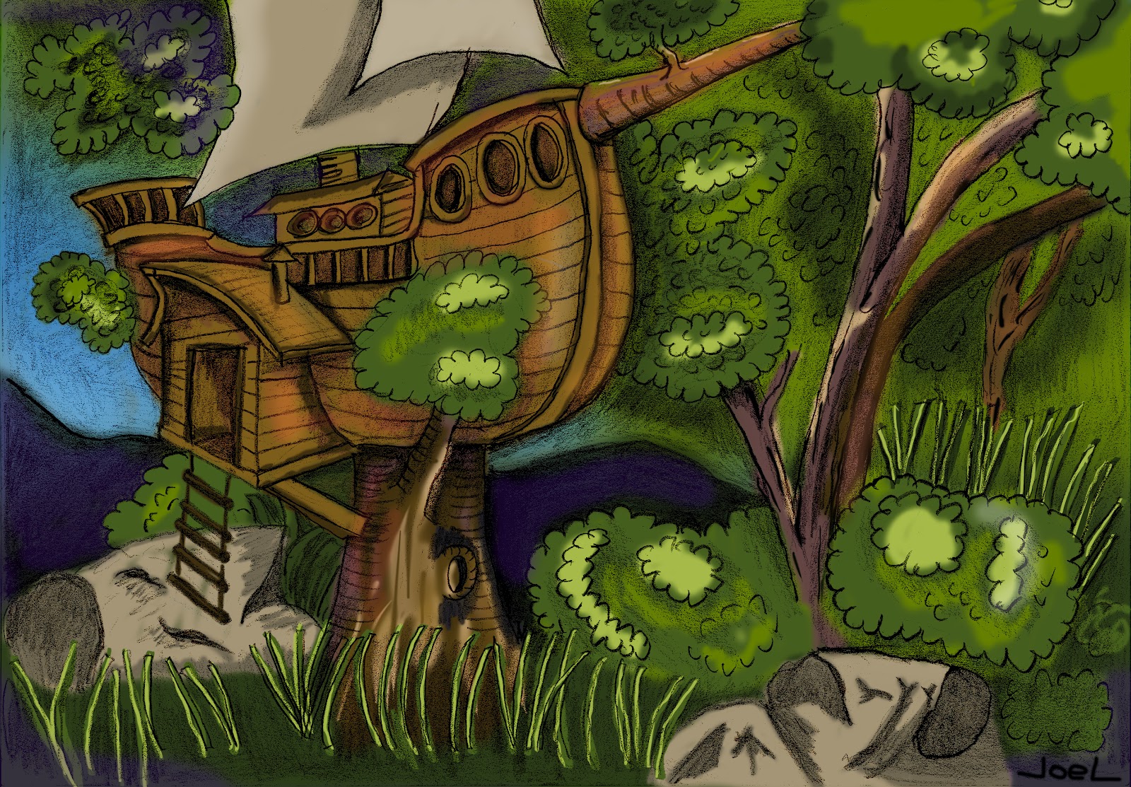 Slight Angle: Pirate Ship Tree House