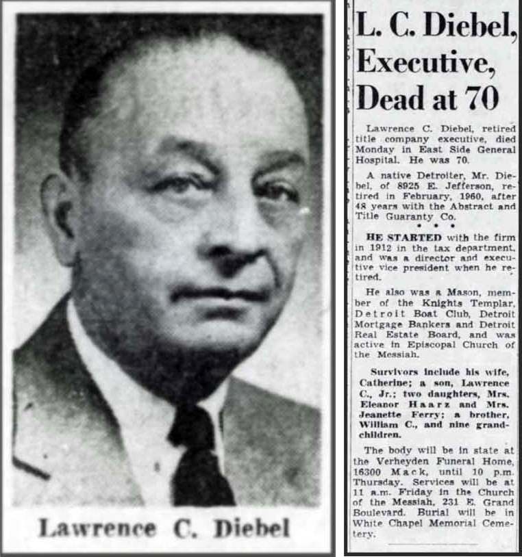 MICHIGAN FAMILY TRAILS : SUNDAY’S OBITUARY ~ Lawrence Charles Diebel ...