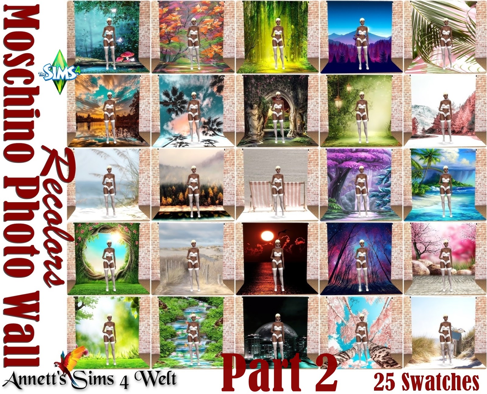 Annett's Sims 4 Welt: Moschino Photo Wall - Part 2