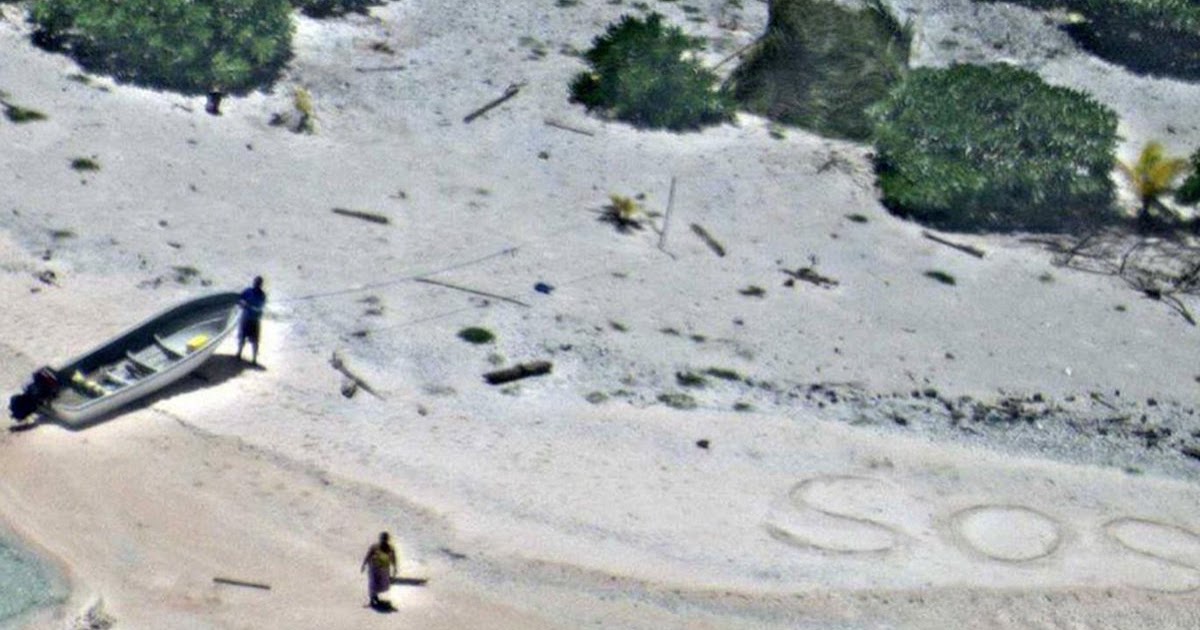 Cissas Blog: Couple stranded on desert island rescued after writing SOS ...