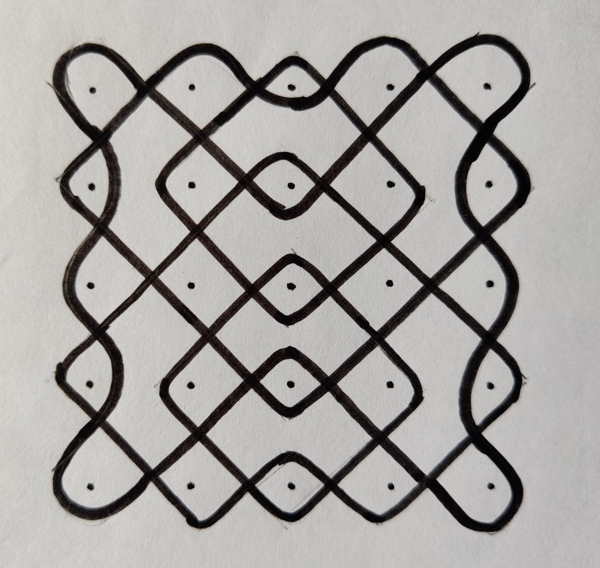 Simple Rangoli Designs: 5 dots rangoli