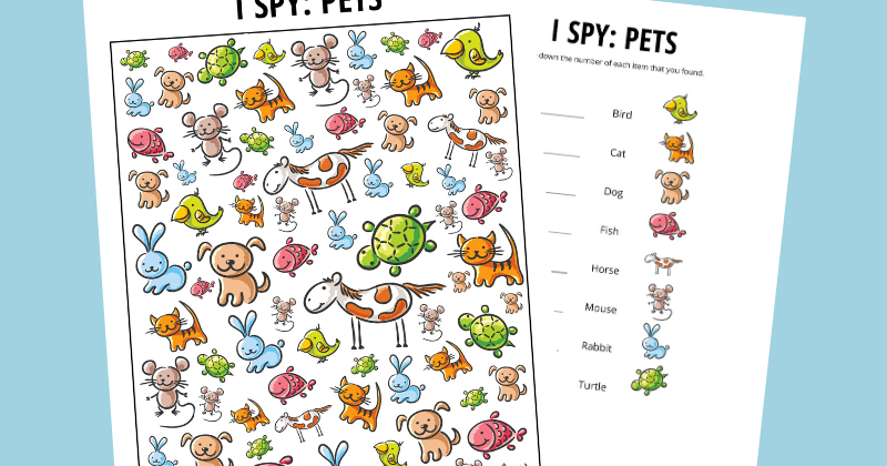 Pet Themed I Spy Game {Free Printable for Kids} | And Next Comes L ...