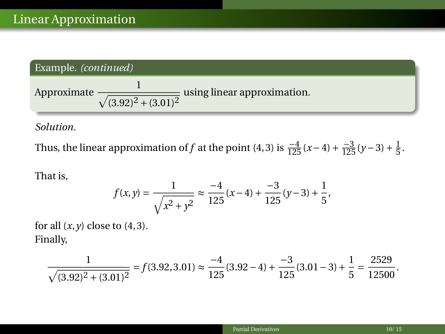Upd Samplexes Readings And Materials Upd Math 54 Now Math 22 Tangent Planes And Linear