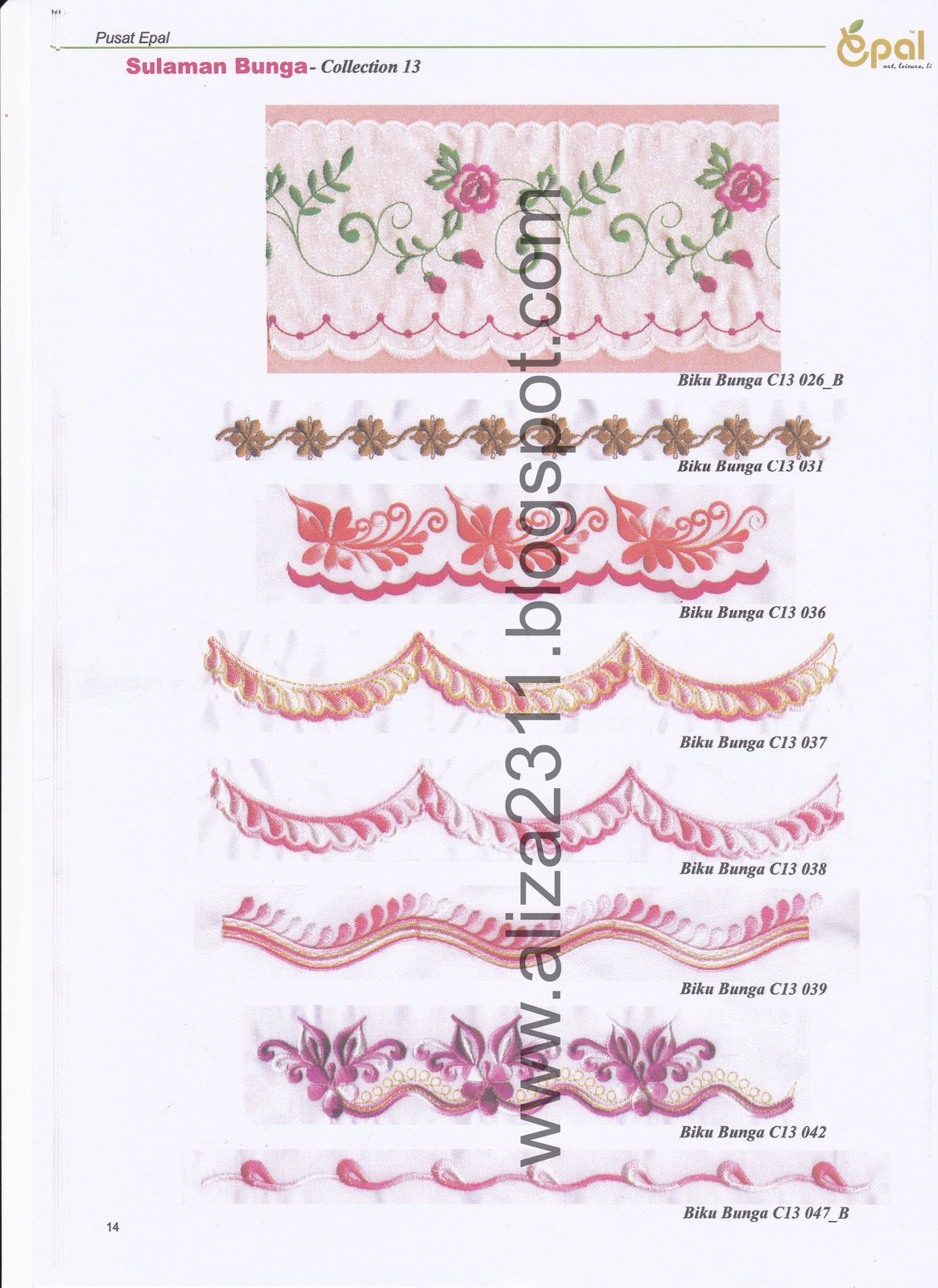 Aliza's Embroidery: Koleksi Design Sulaman Baju