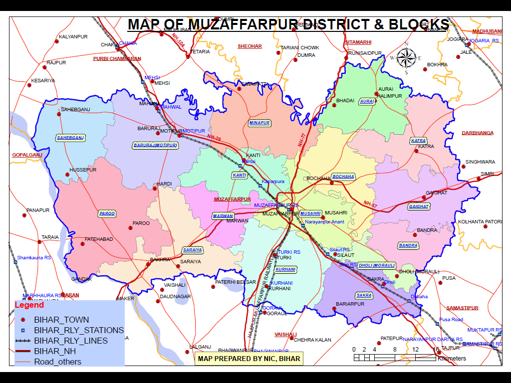 MUZAFFARPUR CITY: Map of Muzaffarpur