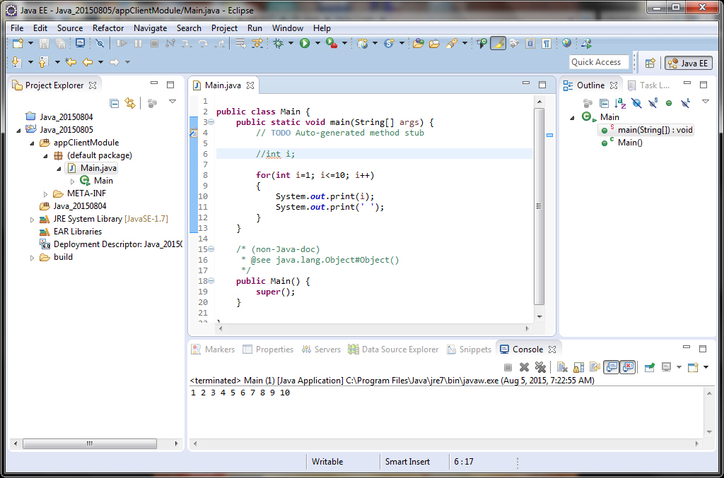 Java แสดงค่าจำนวนตัวเลข 1 ถึง 10 ได้อย่างไร
