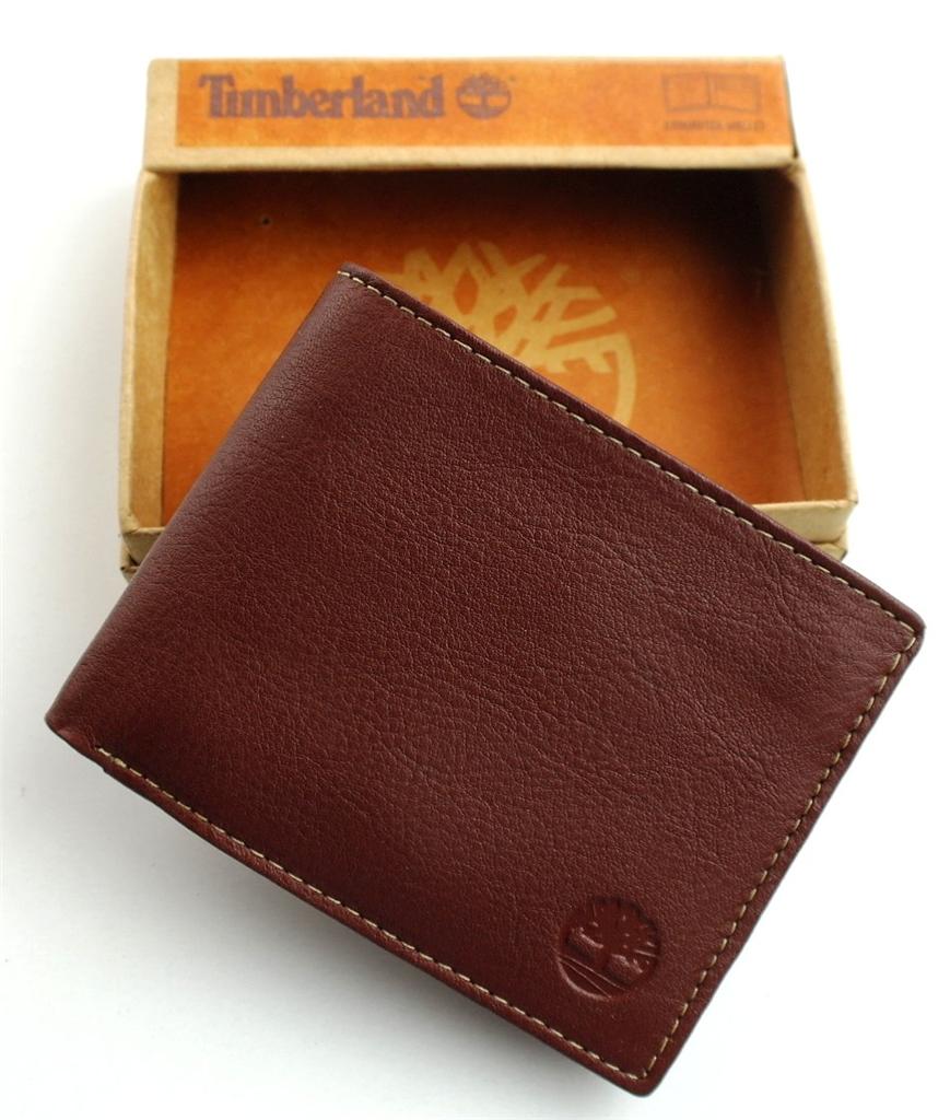 USA Boutique: Timberland Genuine Leather Wallet for Men - Dark Brown