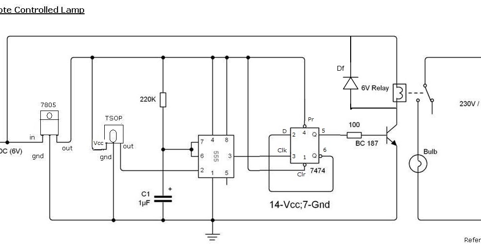 Remote Control Light Circuit Diagram Using 555 Timer
