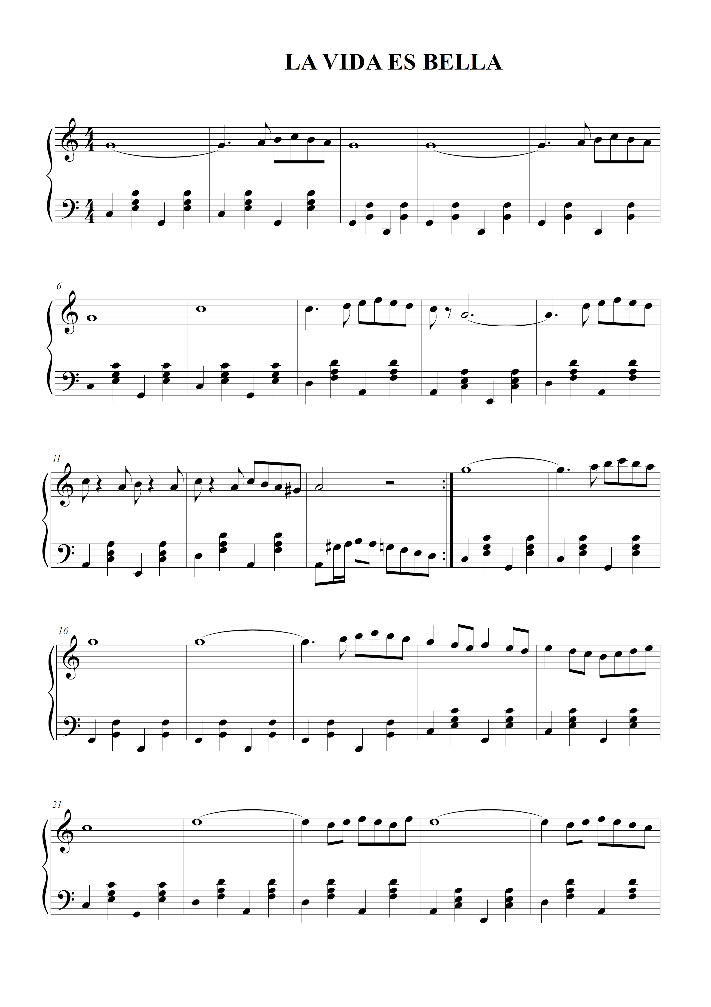 CEMCRUZ: LA VIDA ES BELLA - TUTORIAL DE PIANO + PARTITURA