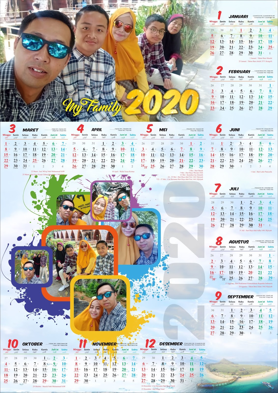 Desain Kalender Dinding 2020 Format 12 Bulan dengan CorelDRAW ...