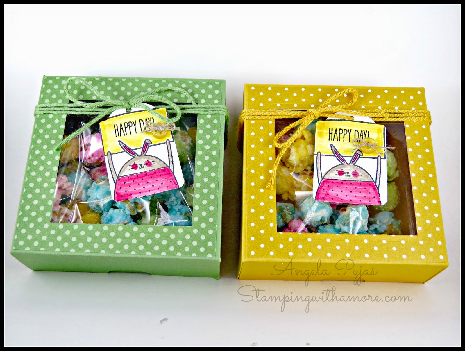Stampingwithamore: Springtime Popcorn Box with Window
