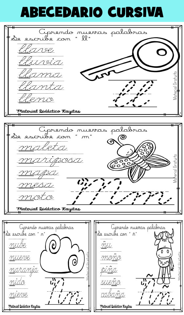 Aprendo y Trazo el Abecedario en Cursiva | Materiales Educativos para ...