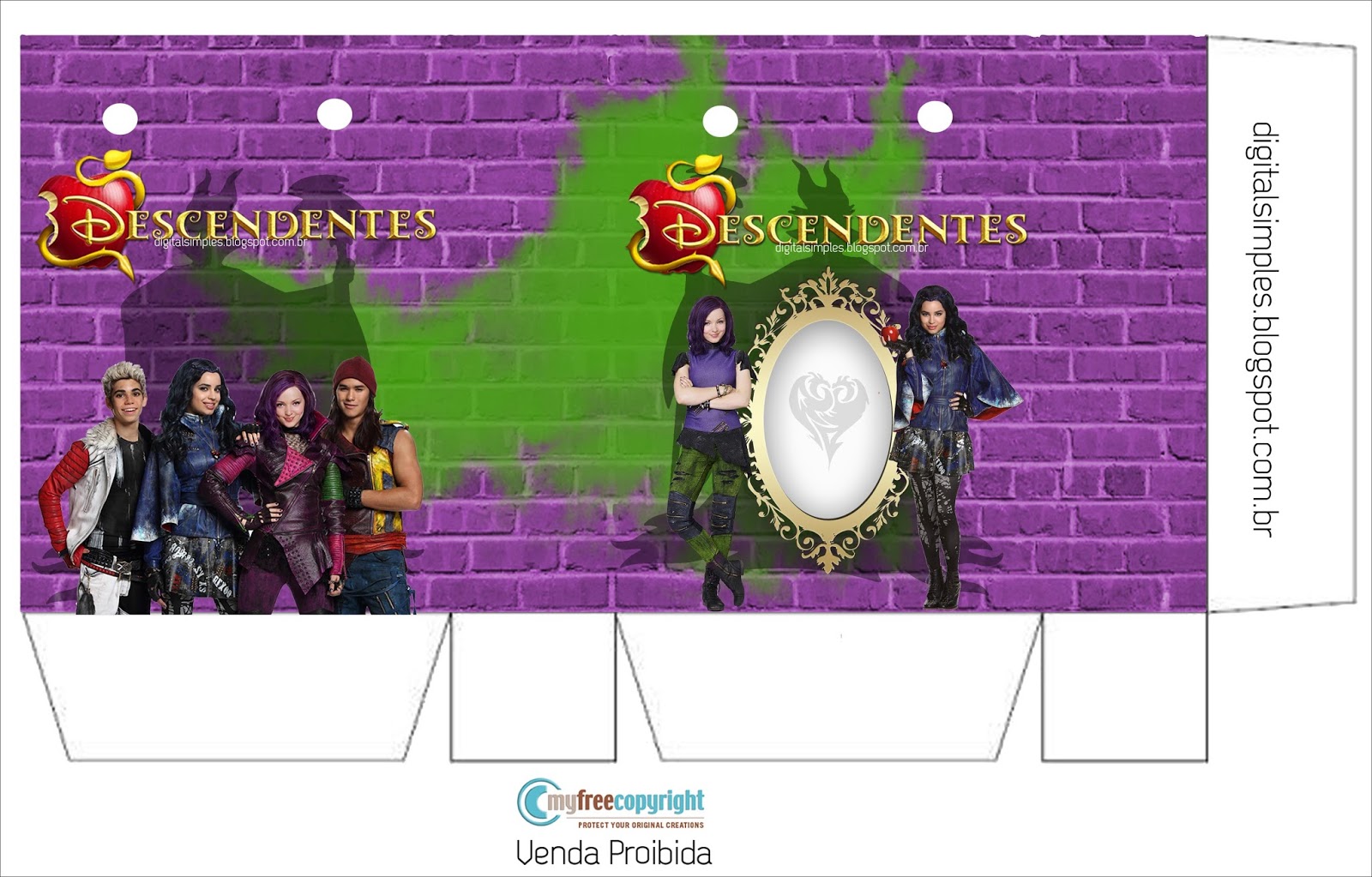 Kit Festa Descendentes Disney Para Imprimir Gratuito Convites
