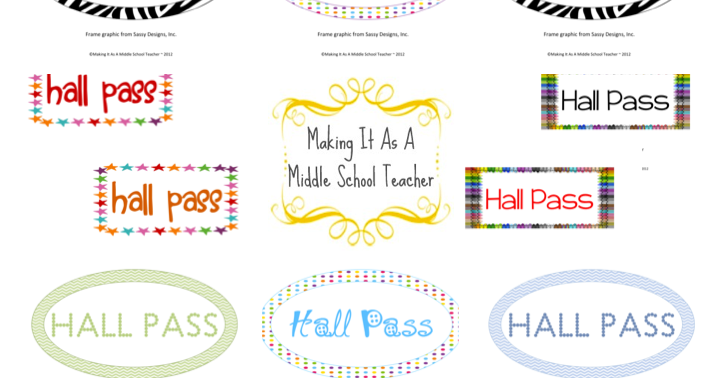 Middle School Hall Pass