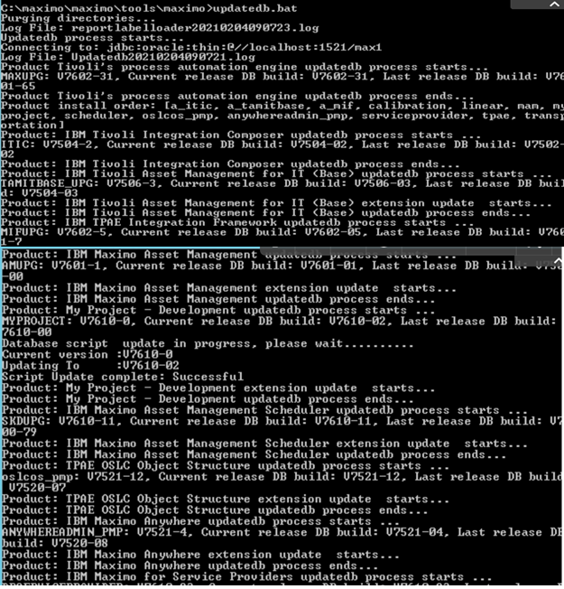 Maximo Works: Maximo DBC - Database Configuration Scripts