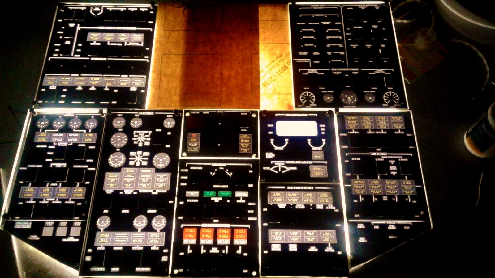 BAE 146 - Home Built Flight Sim: Overhead Panel - Finally There. Screen ...
