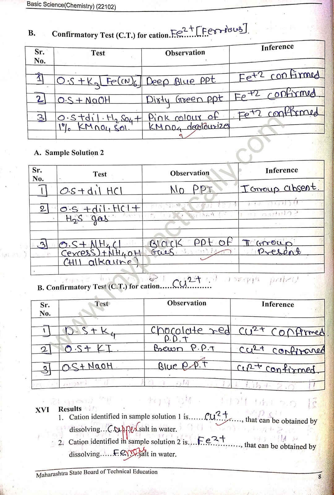 First Year FY Basic Science Chemistry Practical No.1 Identification of ...