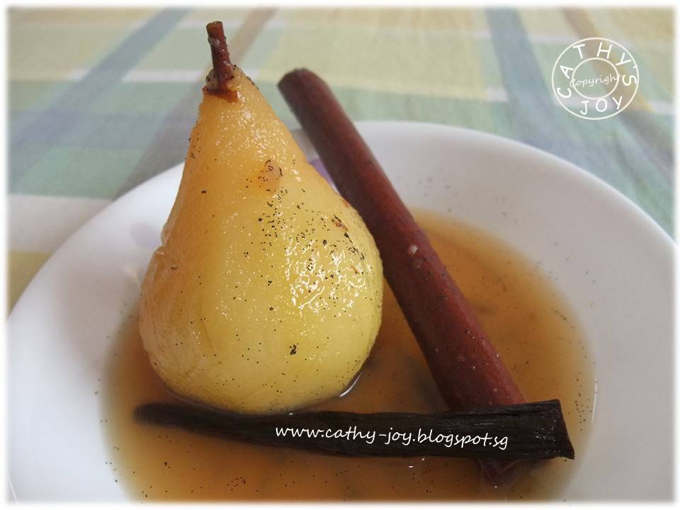 cathy's joy: Cinnamon Vanilla Poached Pears