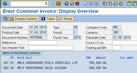 SAP - FICO MODULE LEARNING: Sales Invoice Posting