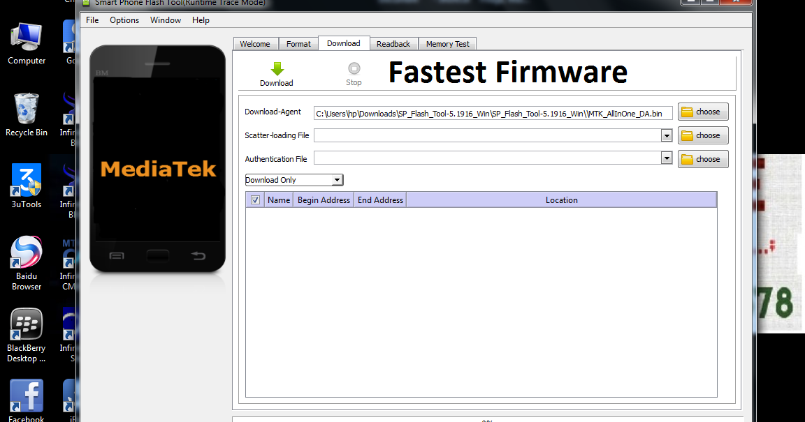 Fastest Firmware: SP Flash Tool v5.1916 - Download SmartPhone Flash Tool