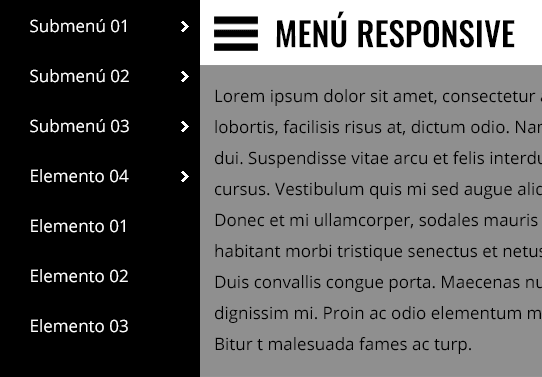 Menú de navegación Responsive y Accesible en HTML5 CSS3 y jQuery - Hamburguesa, Horizontal ...
