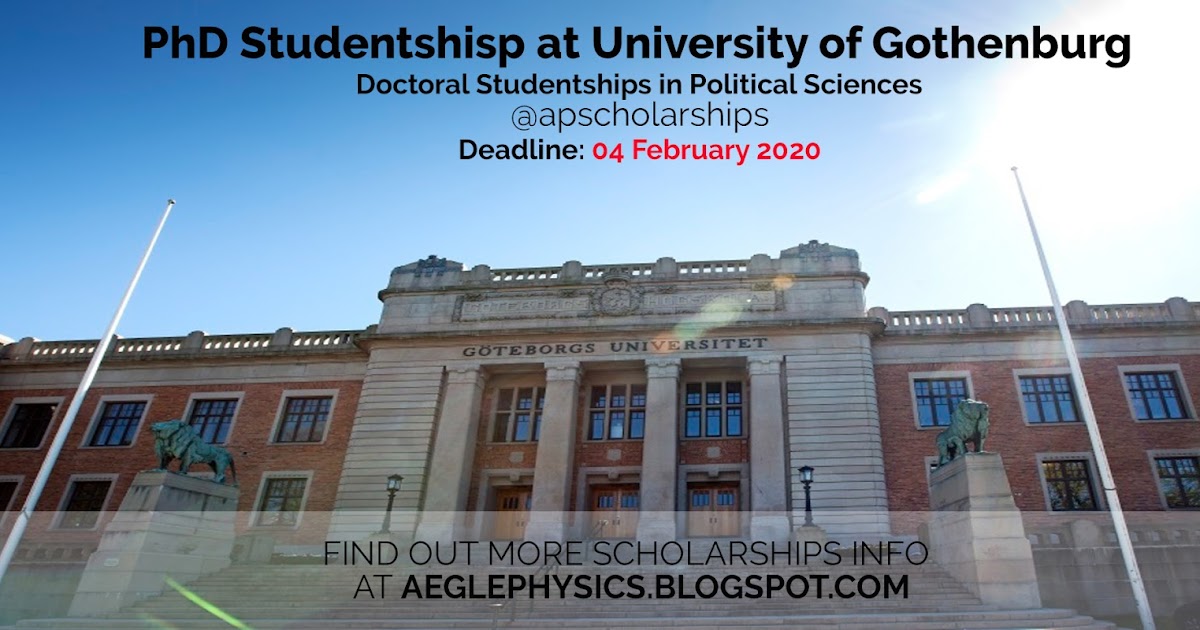 Studentship at University of Gothenburg, Sweden in Political Science ...