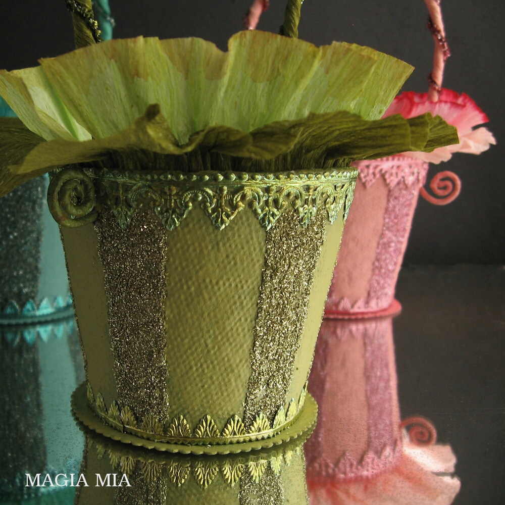 Magia Mia: Colorful Spring Baskets from Peat Pots with Crepe Paper ...