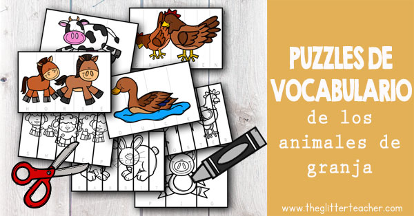 Puzzle de los animales de granja - The Glitter Teacher
