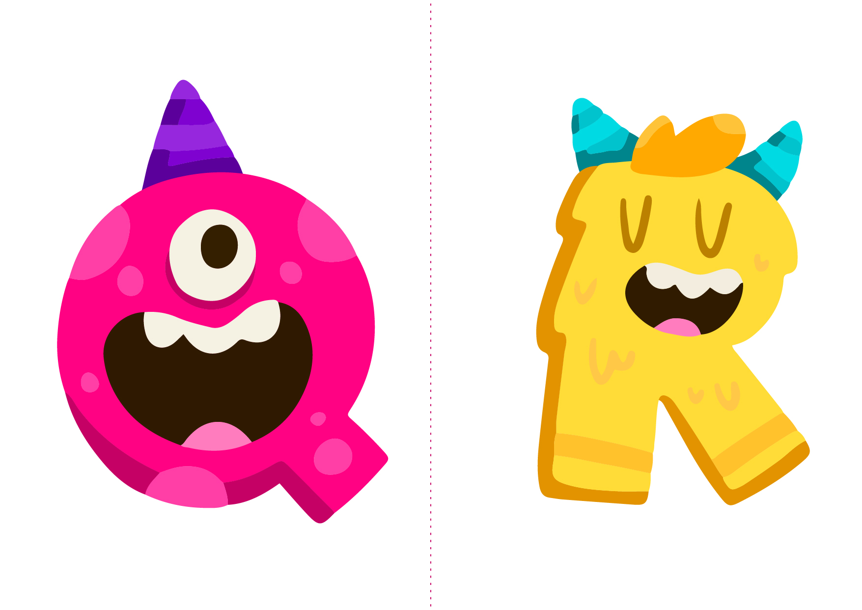 MamaLovePrint Printable - A to Z Alphabet with Monsters Posters and ...